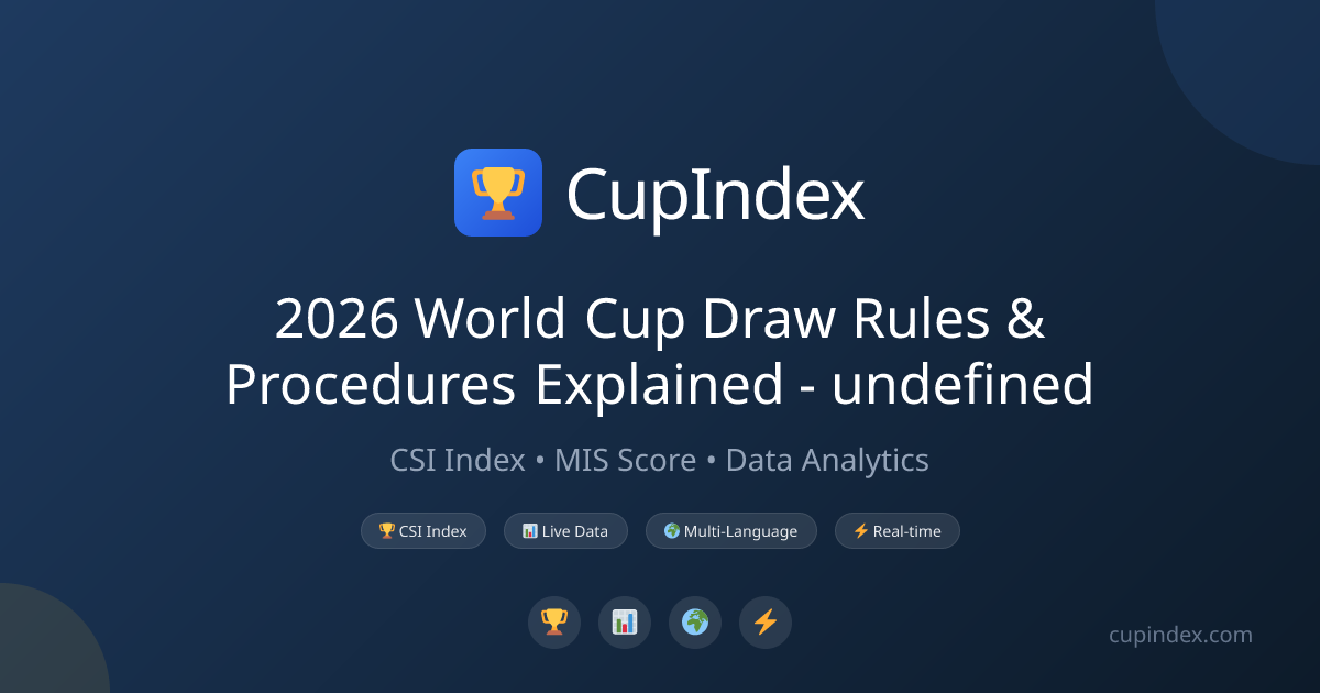 2026 World Cup Draw Rules & Procedures Explained - undefined | CupIndex
