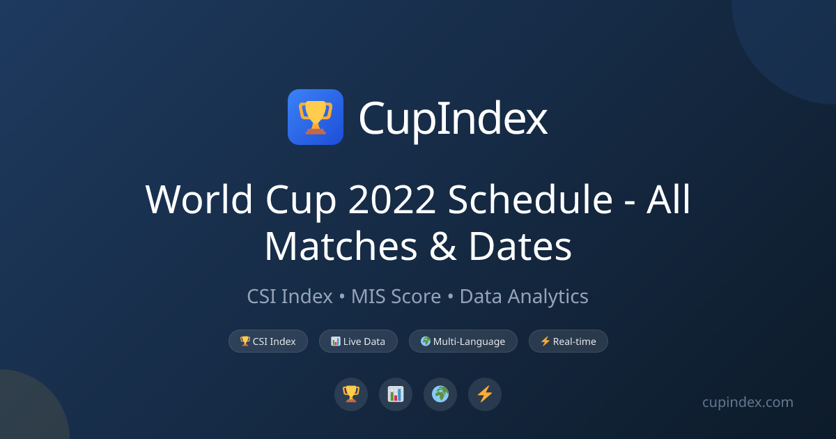 World Cup 2022 Schedule - All Matches & Dates | CupIndex